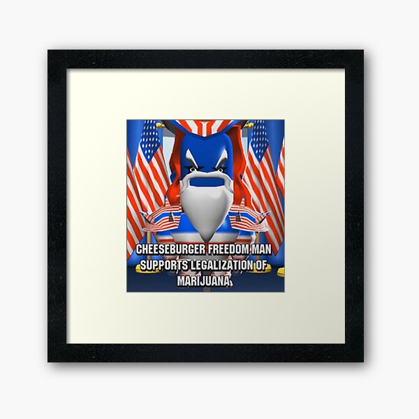 "CHEESEBURGER FREEDOM MAN" Framed Art Print for Sale by TWDHannah ...