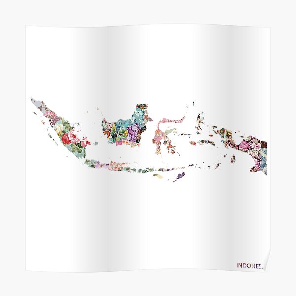 "Indonesia map" Poster for Sale by FlowersMaps | Redbubble