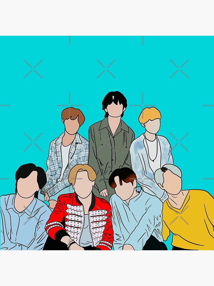"BTS Group Art" Poster by Polol | Redbubble
