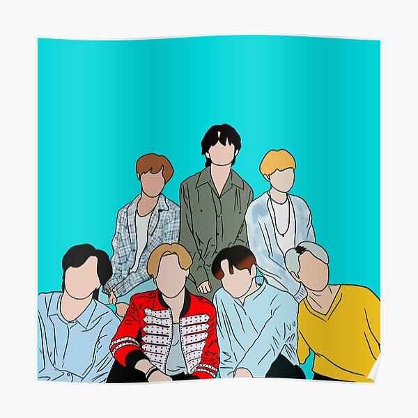 "BTS Group Art" Poster by Polol | Redbubble