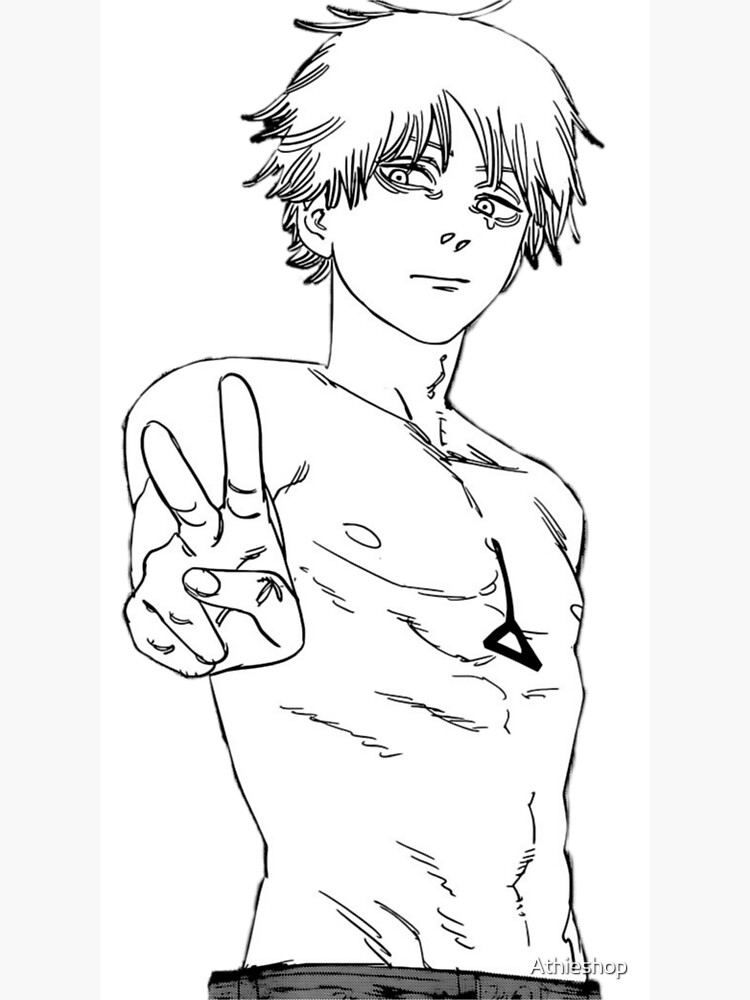 "Peace sign Denji - Chainsaw man" Photographic Print by Athieshop ...