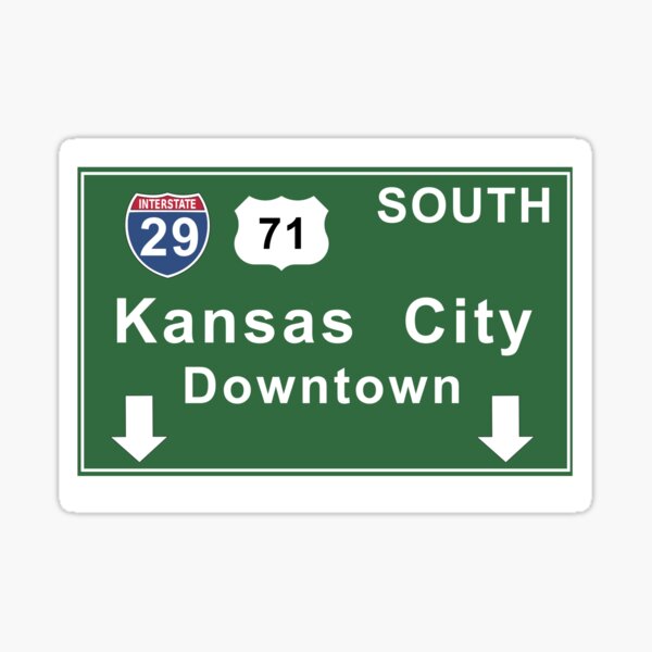 "Kansas City Traffic Sign" Sticker for Sale by Gina-Driada | Redbubble