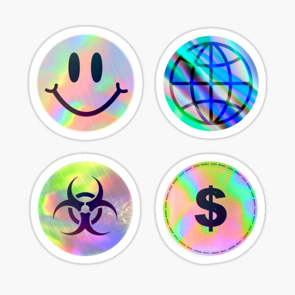 "Holographic Circle Icons" Sticker for Sale by artsycore | Redbubble