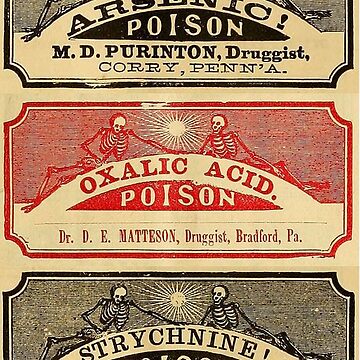 "Poison!" Sticker for Sale by Morticia Dreadful | Redbubble