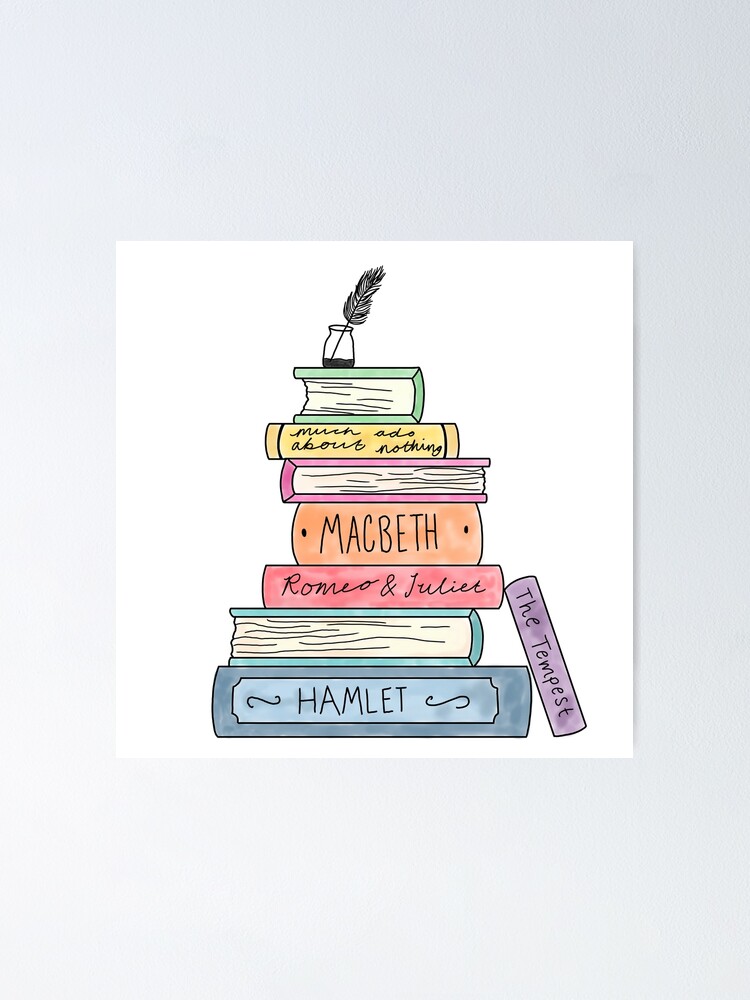 "Shakespeare book stack" Poster for Sale by bookloversclub | Redbubble