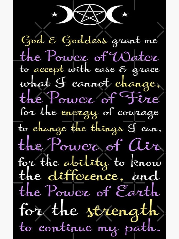 "Wiccan Serenity Prayer DreamscapesbyTeresa" Poster for Sale by ...