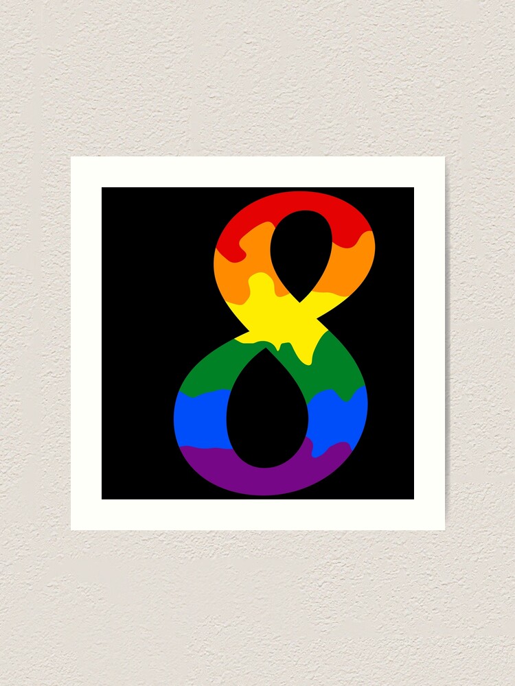 "Number 8 - PRIDE Color Splash" Art Print for Sale by royrahul | Redbubble