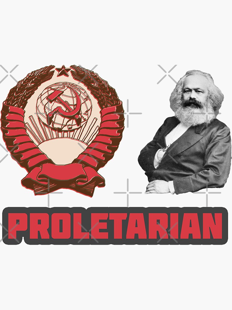 "Marx Communist Proletarian" Sticker by mountedendesign | Redbubble