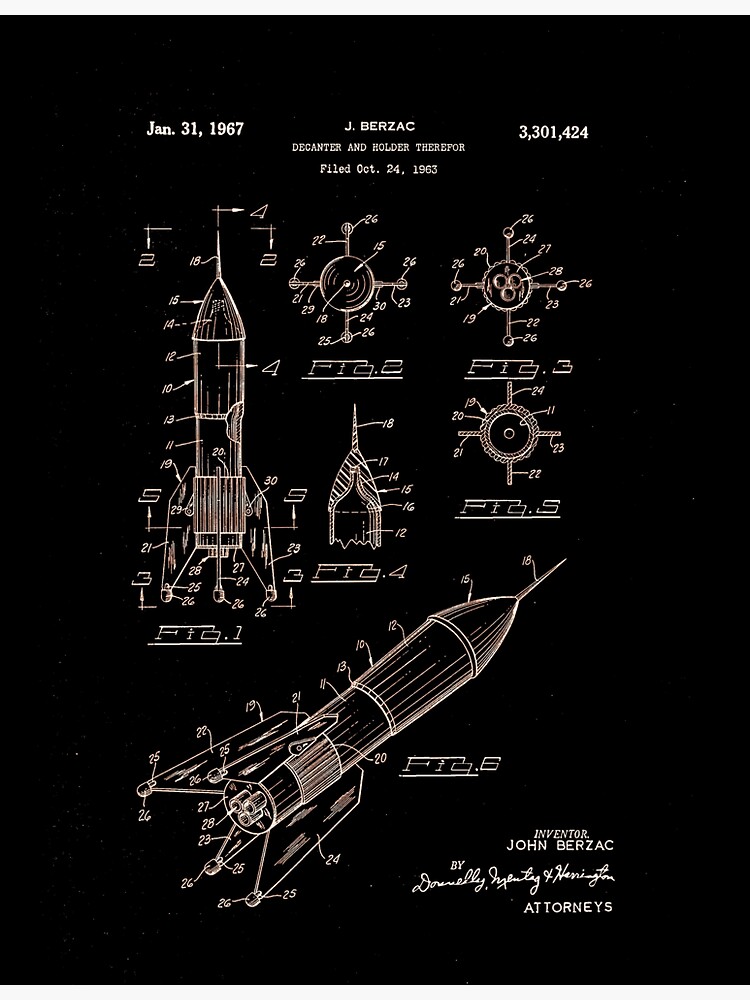 "Space Rocket Patent 1967" Sticker for Sale by clairedoherty | Redbubble