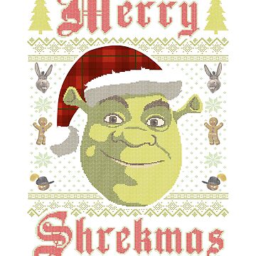 "Shrek Merry Shrekmas Distressed Head Shot Poster" Classic T-Shirt for ...
