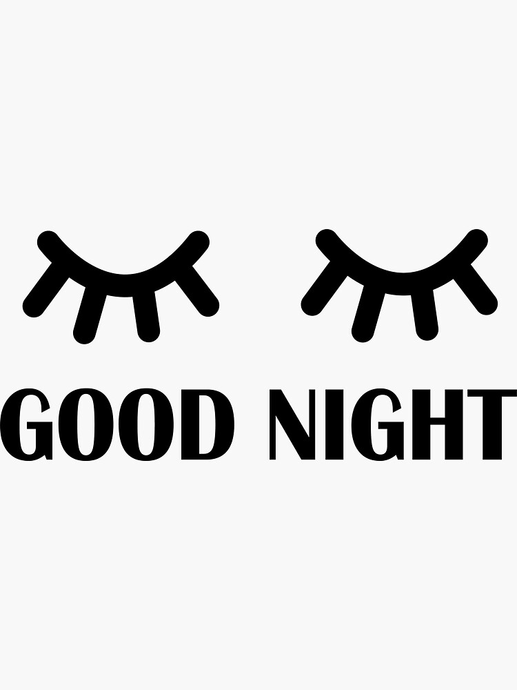 Pegatina «Buenas noches, Bonne Nuit, Ilustración de ojos cerrados» de ...