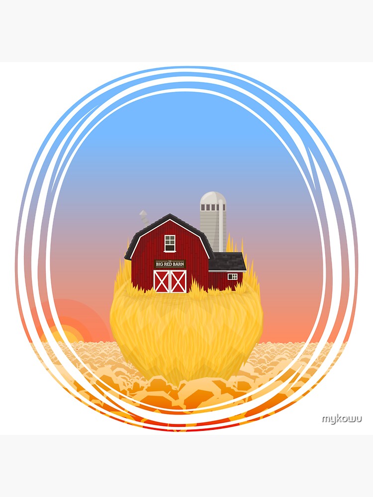 "The Big Red Barn" Sticker for Sale by mykowu | Redbubble