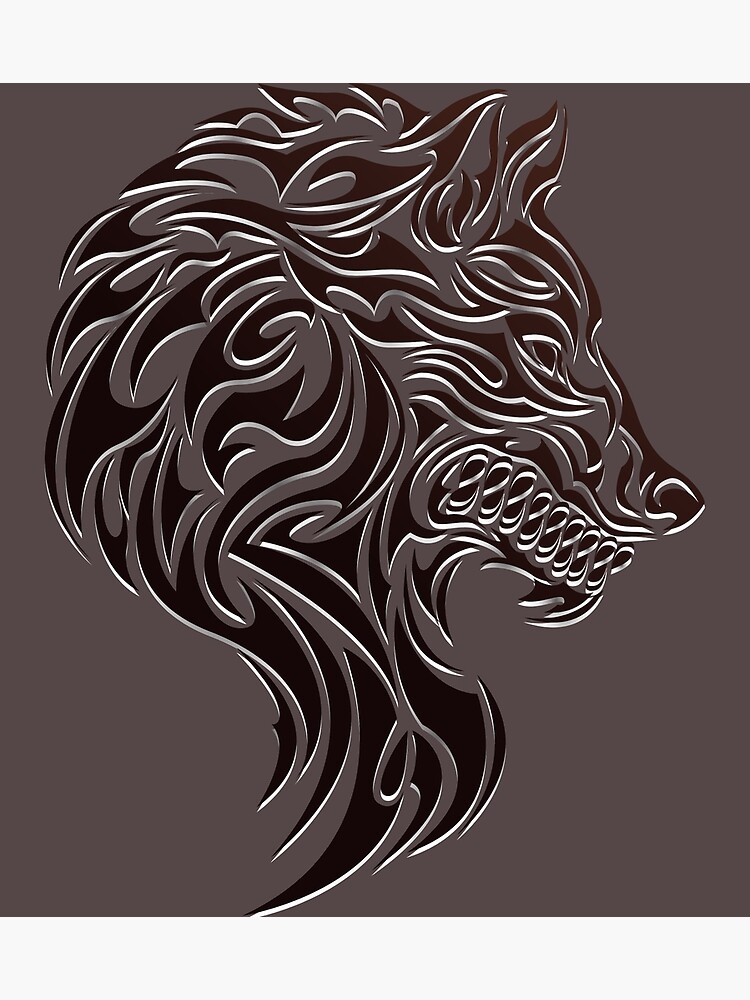 Póster «Cabeza de lobo en relieve» de shane62 | Redbubble