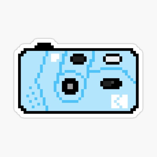 "sky blue kodak disposable camera pixelated design" Sticker by ...