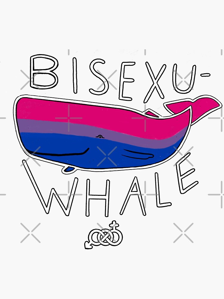 Bisexual Pun Bi Sexu Whale Sticker By Lgbtqiaproud Redbubble