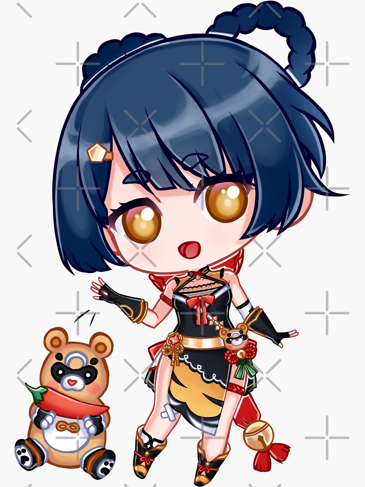 "Xiangling chibi" Sticker by HellaKumii | Redbubble