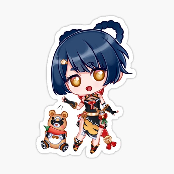 "Xiangling chibi" Sticker by HellaKumii | Redbubble