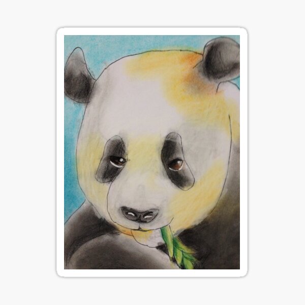 "Panda Eating Bamboo" Sticker by maxsurface | Redbubble