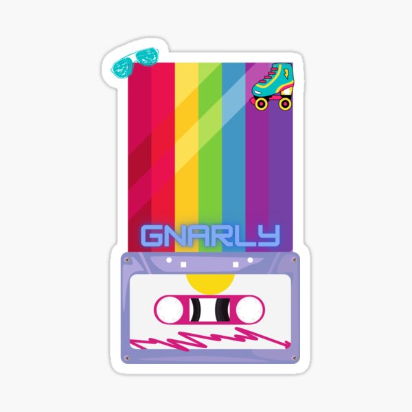 "Gnarly colorful 80's" Sticker for Sale by Terveenandco | Redbubble