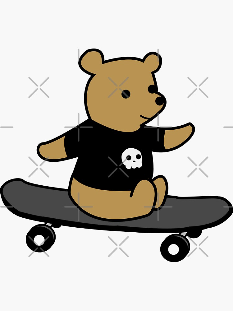 "Alt Teddy Bear on a Skateboard" Sticker for Sale by c17b | Redbubble