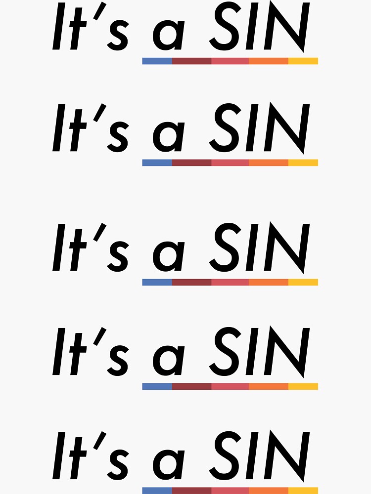 "Its a Sin Sticker pack - Its a sin tv show uk la" Sticker for Sale by ...