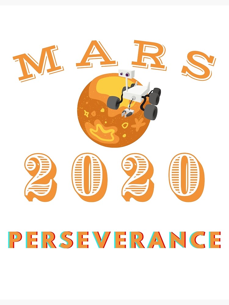 "Mars 2020 Perseverance Rover, Mars Landing Logo" Poster by clever2021 ...