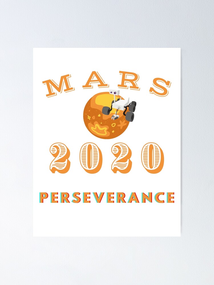 "Mars 2020 Perseverance Rover, Mars Landing Logo" Poster by clever2021 ...