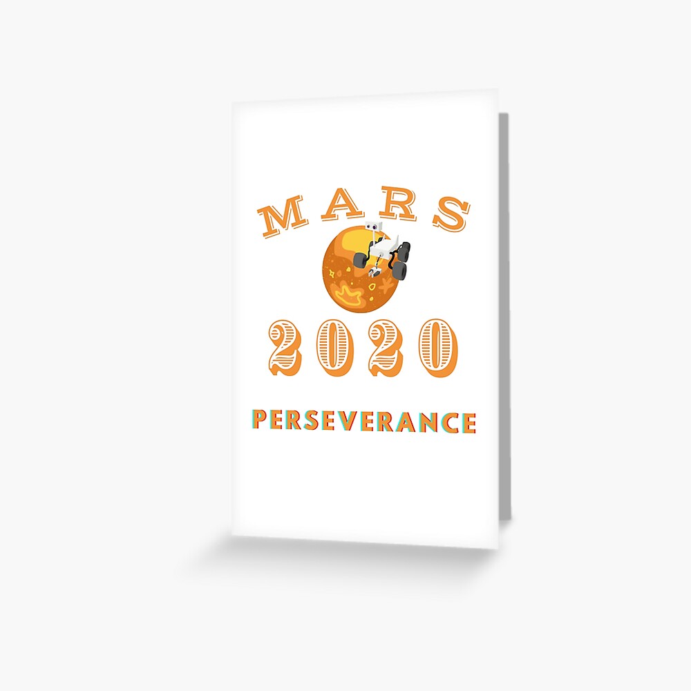 "Mars 2020 Perseverance Rover, Mars Landing Logo" Greeting Card for ...