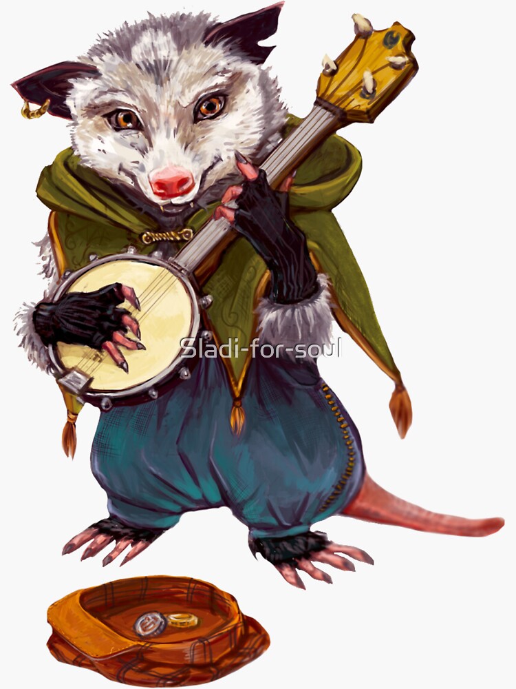 "Cute Possum banjo" Sticker for Sale by Sladi-for-soul | Redbubble