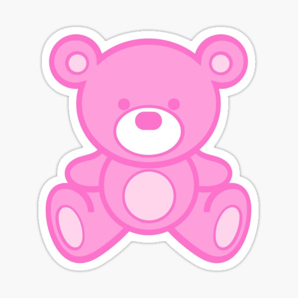 "Pink Teddy" Sticker by RedsStickerShop | Redbubble