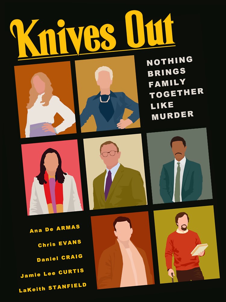 "Knives Out Poster Design" T-shirt for Sale by Miggy21 | Redbubble ...