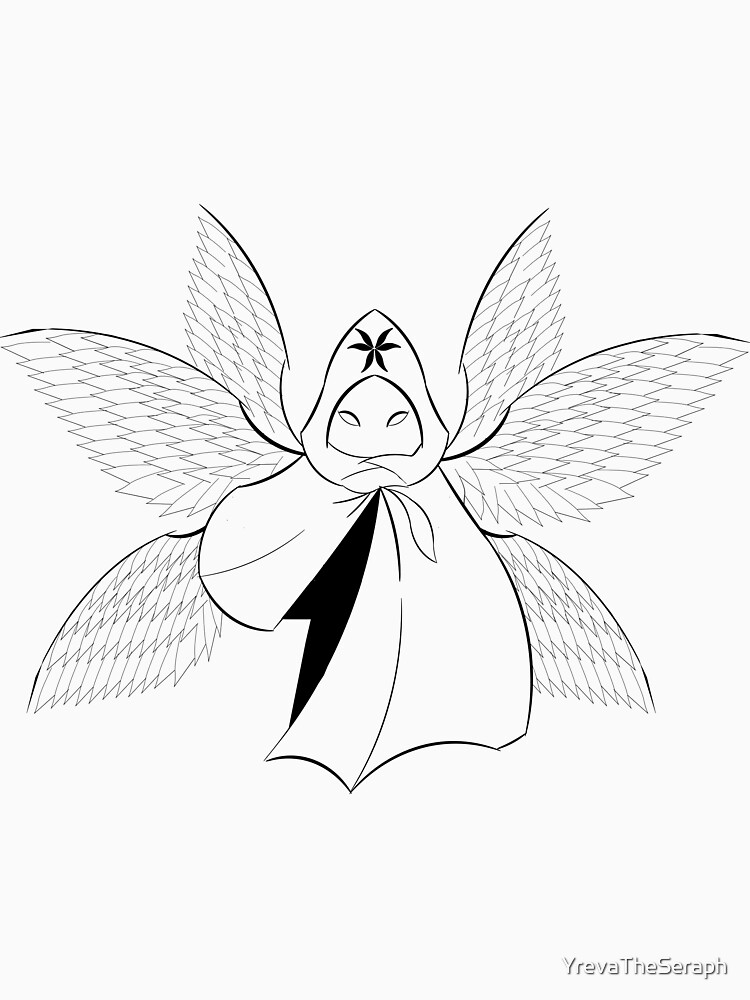 "Seraphim line art design in white and black" T-shirt for Sale by ...