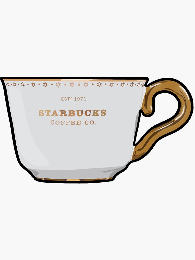 "Gold Trim Coffee Cup" Sticker for Sale by Jay-cm | Redbubble