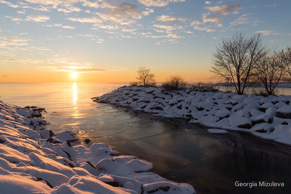 "Brilliant, Bright and Cold - a Winter Morning on the Lake Shore" by ...