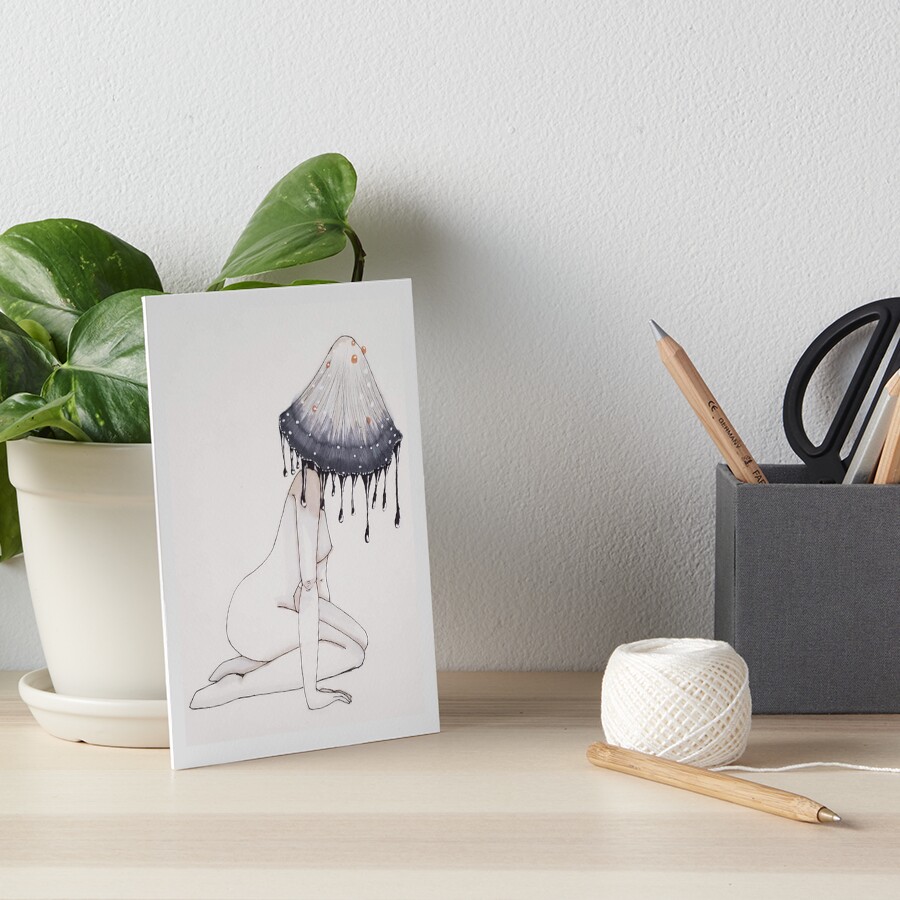 "Inky Cap Mushroom Girl" Art Board Print for Sale by eeeesmay | Redbubble