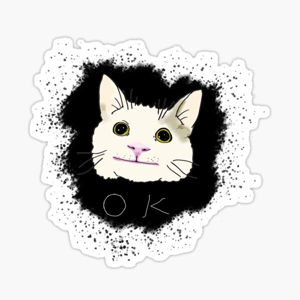 "OK Cat Derp Meme" Sticker for Sale by kariismatic | Redbubble