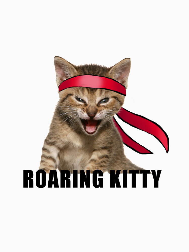 "ROARING KITTY dfv deepfuckingvalue, keith gill sticker wsb " T-shirt ...