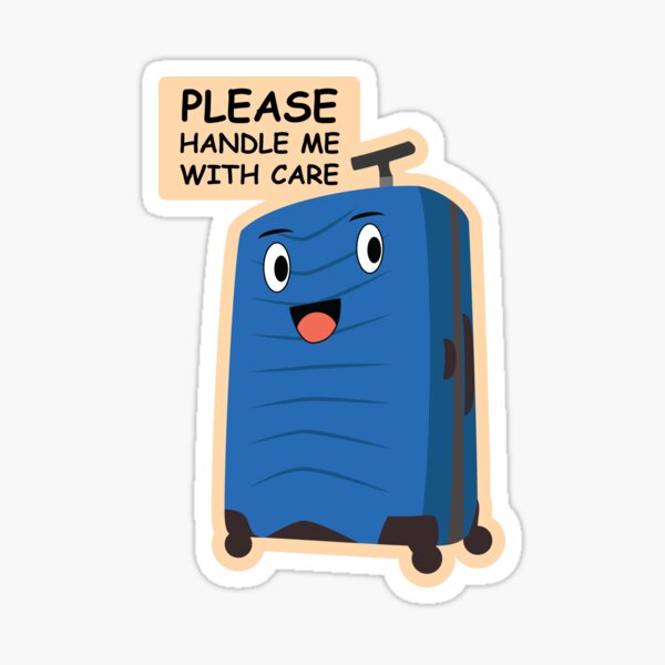 "Fragile Suitcase (Blue)" Sticker for Sale by Little-Artits | Redbubble