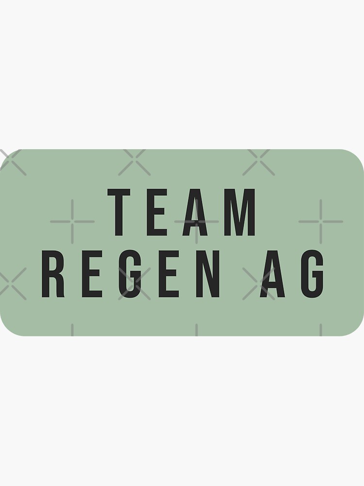 "Team Regen Ag - Black Text" Sticker for Sale by Carnivogue | Redbubble
