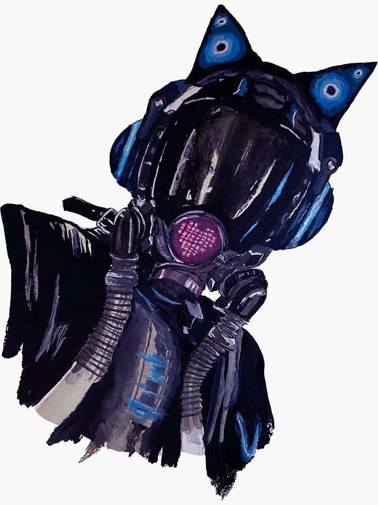 "Cyber Cat" Sticker for Sale by Windchillfactor | Redbubble