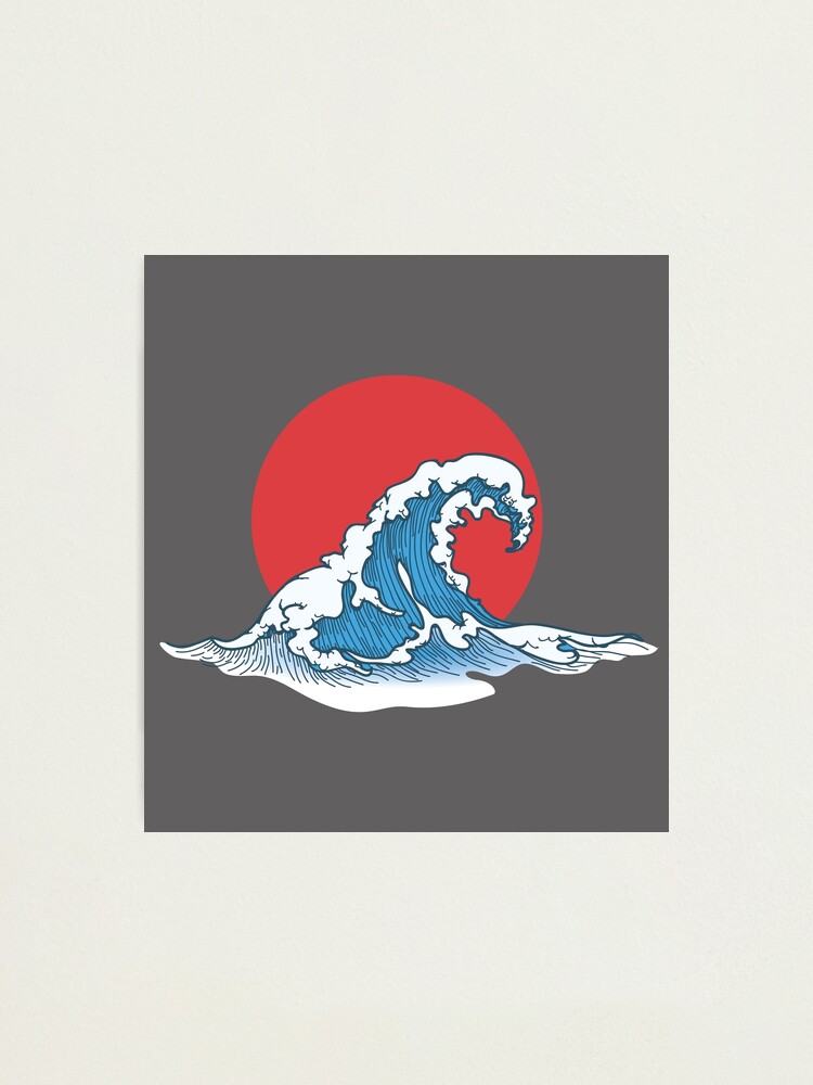 Lámina fotográfica «Ola japonesa, olas grandes japonesas, océano ...