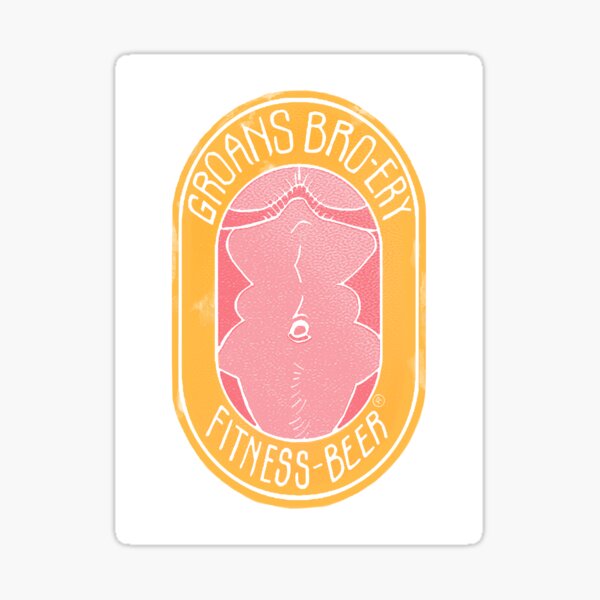 "GROANS BRO-ERY Fitness Beer Logo" Sticker by GrahamGroans | Redbubble