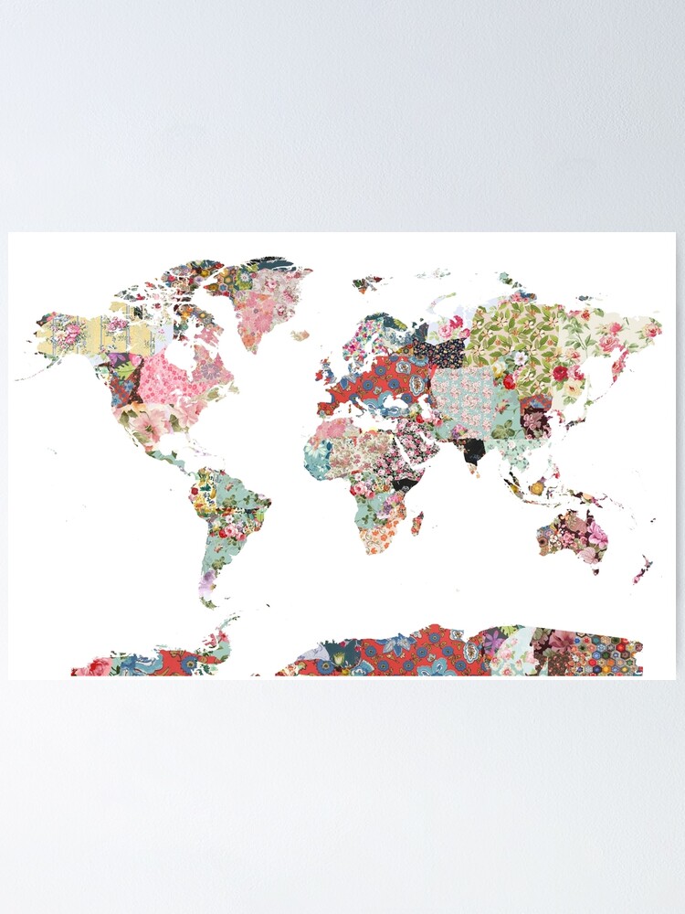 "World map" Poster for Sale by FlowersMaps | Redbubble