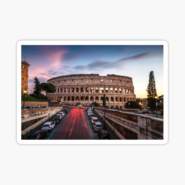"long exposure Made in Italy stickers Rome Colosseum " Sticker for Sale ...