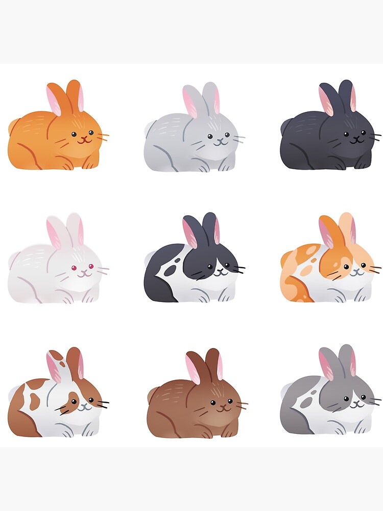 Cute Bunny Rabbit Loaf Sticker Pack Poster For Sale By Yuliyahorobets Redbubble