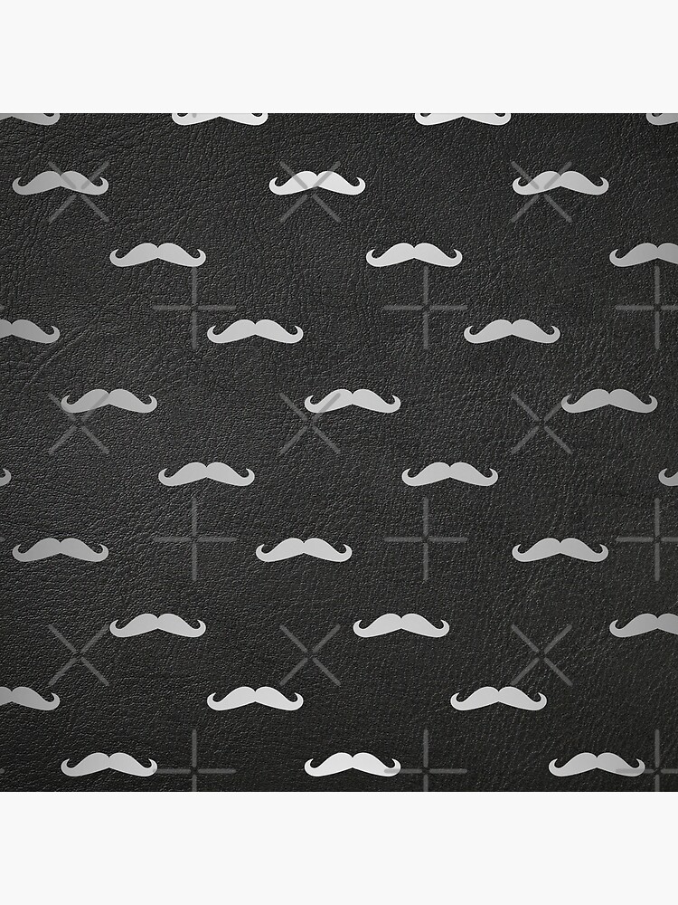 Metallic mustache pattern on black leather Premium Matte Vertical ...