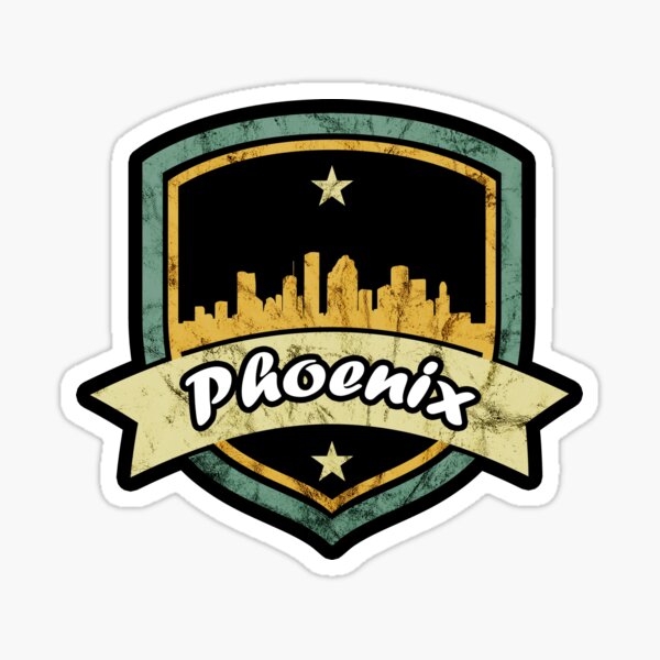 "Phoenix Arizona Skyline City Emblem" Sticker for Sale by titanosdesign ...