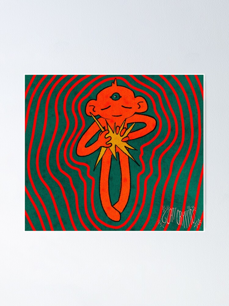 "Ttrippy neon ape " Poster by Hippiegoat | Redbubble