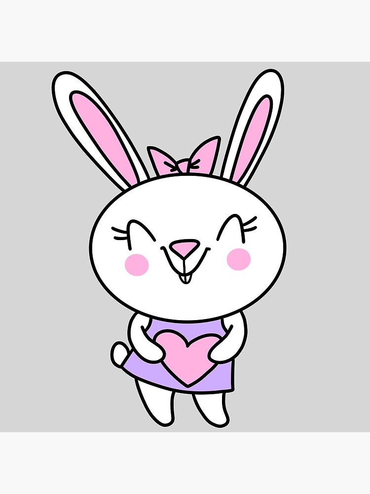 "Cute Happy Bunny" Poster by MyMoonart | Redbubble