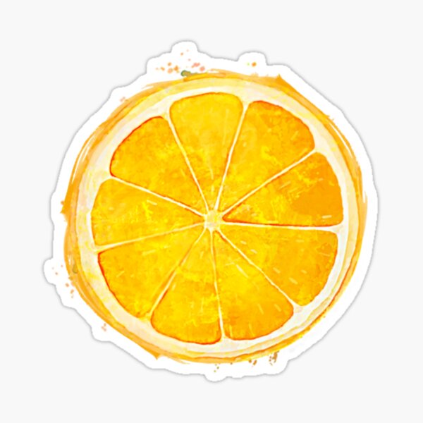 "Fruits (Painting), orange color" Sticker for Sale by ArtsArcheology ...